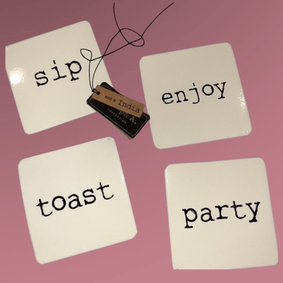 Joseph A | Accents | 35joseph A Set Of 4 Metal Wire Coasters With Caddy ...